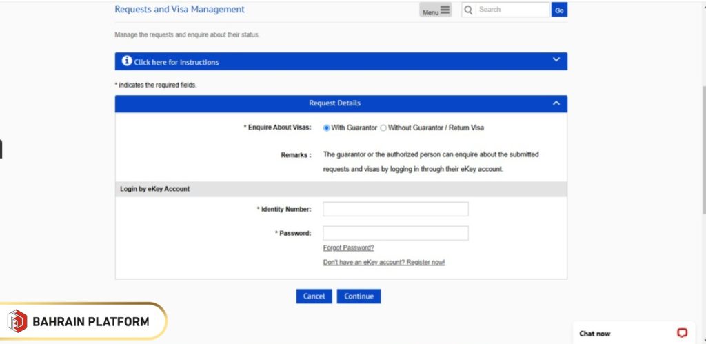 Bahrain Visa Status Check Online